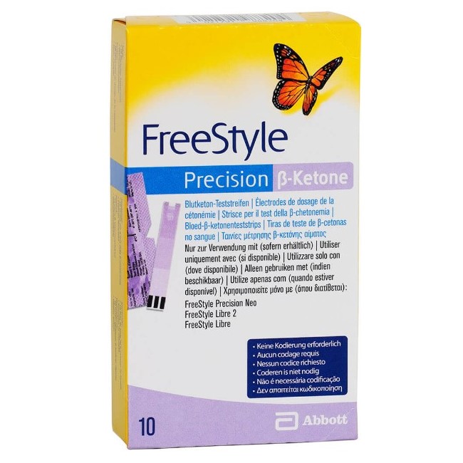 FreeStyle Precision B-ketone teststrips – 10 stuks, meet BHB nauwkeurig