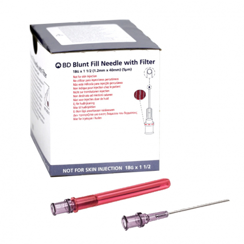 BD Blunt Fill optreknaald 18G met filter, 1,2 x 40 mm, 100 stuks