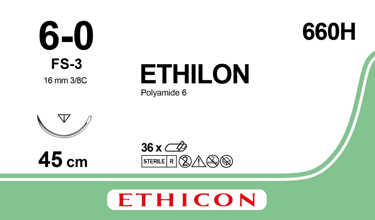 Ethilon 6-0 Hechtdraad 660H FS-2 – Ultrafijne Precisie voor Chirurgie