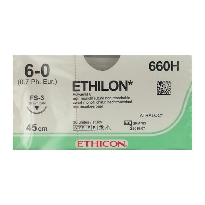 Ethilon 6-0 Hechtdraad 660H FS-2 – Ultrafijne Precisie voor Chirurgie