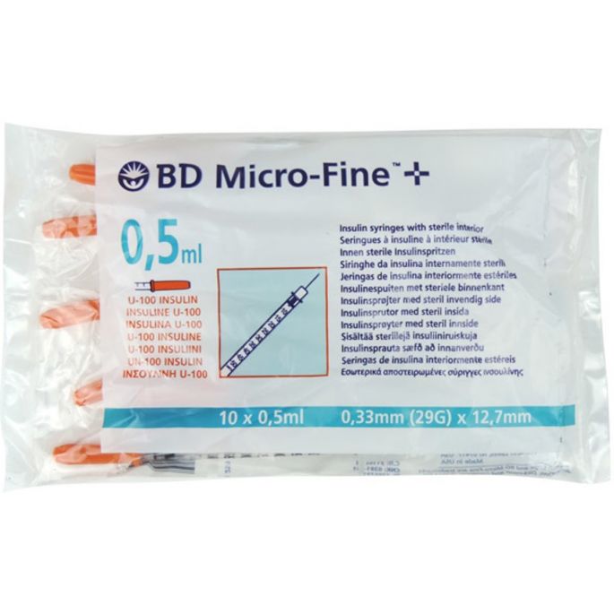 BD Microfine U-100 0,5 ml insulinespuit - Precisie en comfort