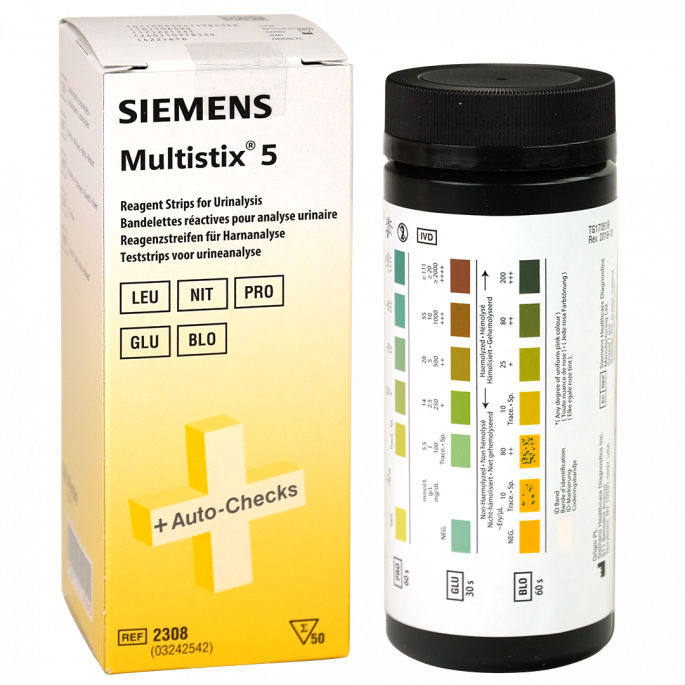 Siemens Multistix 5 Urine Teststrips - 50 Stuks voor Gezondheidsmonitoring