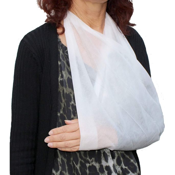 Driekante doek viscose / katoen, wit - Eerste hulp bij verdachte botbreuken