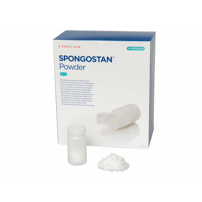 Spongostan Powder 6 x 1 gram - Hemostatische Gelatinepoeder voor Chirurgie
