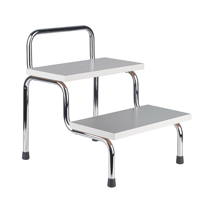 Twee-Treden Opstapje met Verchroomde Buizen - Veilig en Stijlvol