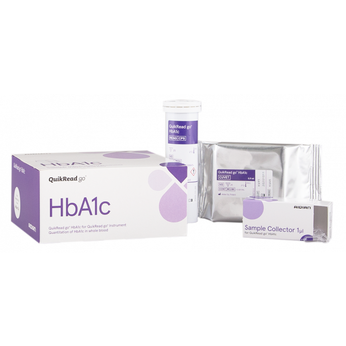 Aidian QuikRead go HbA1c Testkit met Precieze Sample Collectors