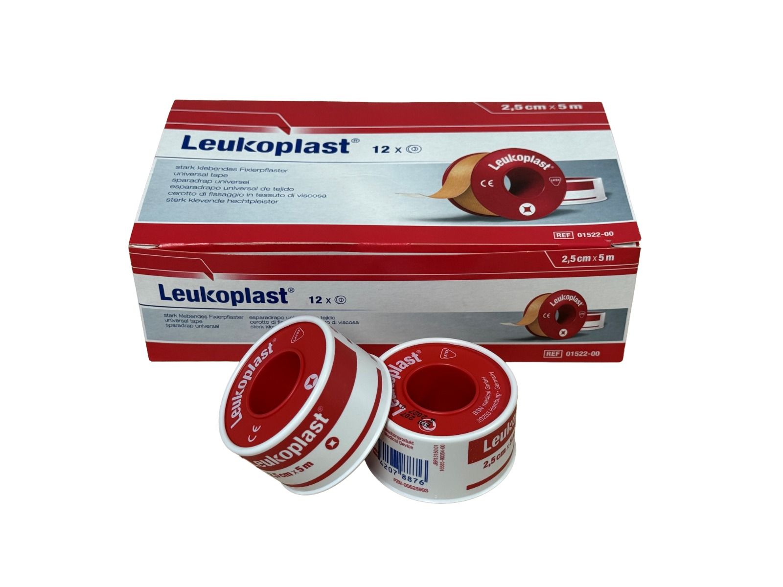 Leukoplast hechtpleister op klem 2,5 cm x 5 m – 12 stuks