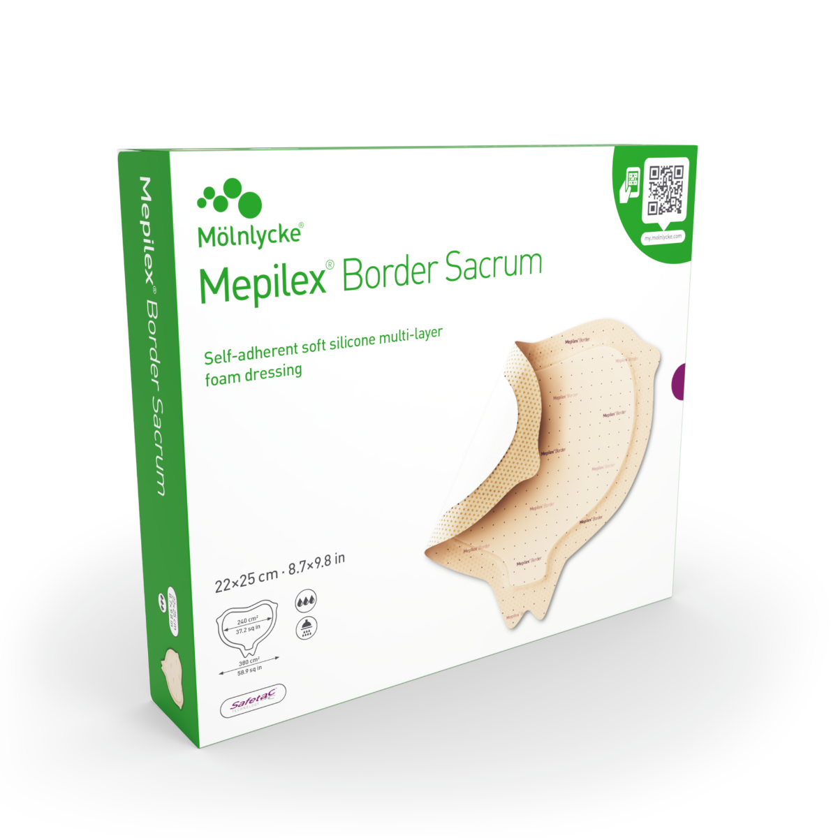 Mepilex Border Sacrum Schuimverband 16x20 cm | Preventie van Doorligwonden