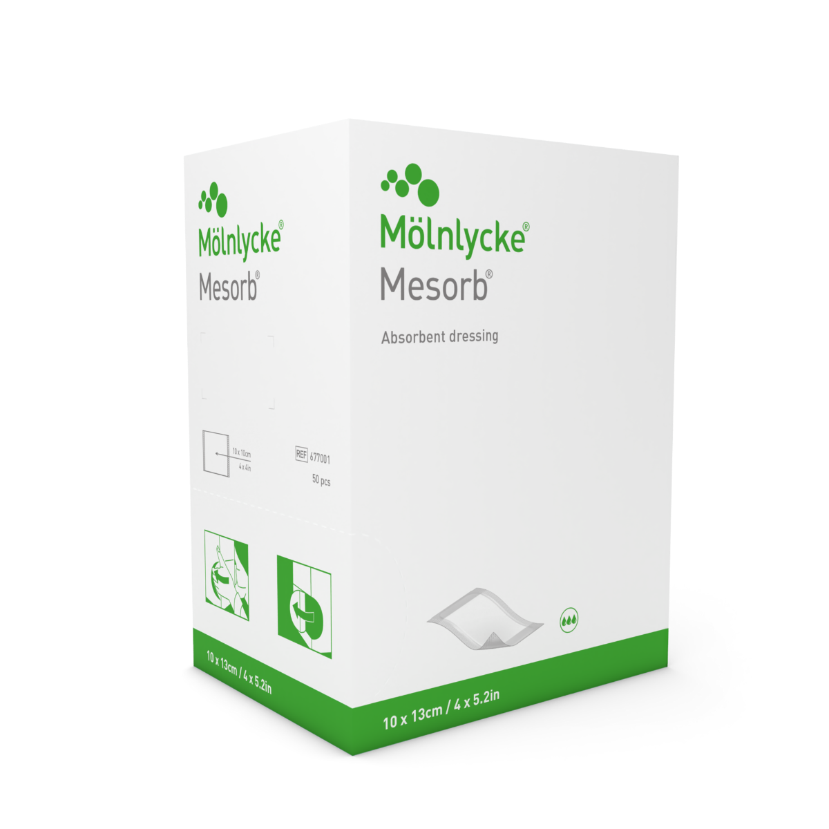 Mesorb Absorberend Verband 10x10 cm voor Geavanceerde Wondzorg