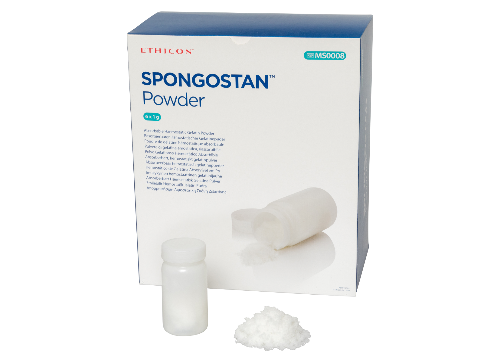 Spongostan Powder 6 x 1 gram – Steriel resorbeerbaar gelatinepoeder