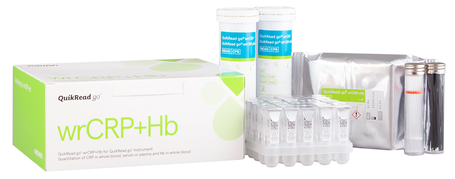 Aidian QuikRead go wrCRP + Hb kit (10 µl) – Snel en gecombineerd testen