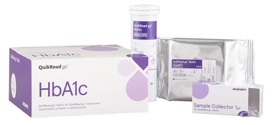 Aidian QuikRead go HbA1c testkit incl. sample collectors