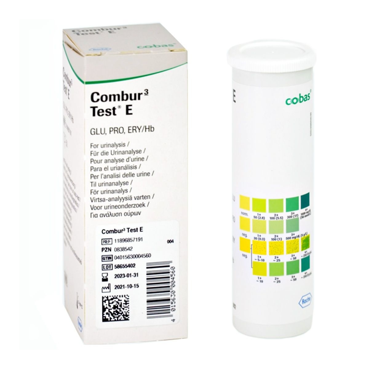 Roche Combur 3 E Urine Teststrips - 50 Stuks | Glucose, Eiwit en pH ...
